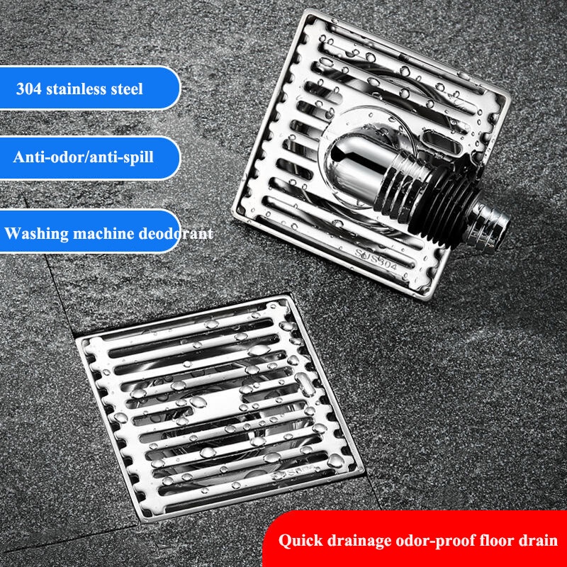 304 Stainless Steel Bathroom Kitchen Floor Trap Washing Machine Floor ...