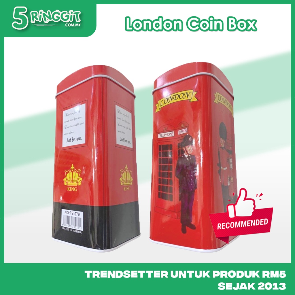 Tabung Duit Syiling/Duit Kertas London Metal Coin Bank | Shopee Malaysia