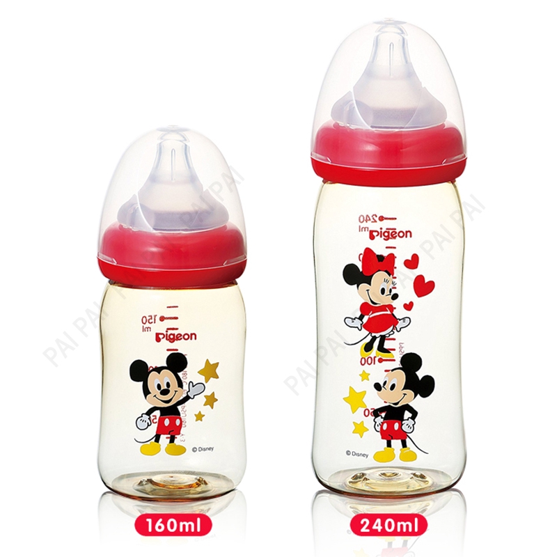 FREE POS / MURAH Pigeon Wide Neck PPSU Bottle With Peristaltic Nipple ( Mickey )-Ready Stock ...