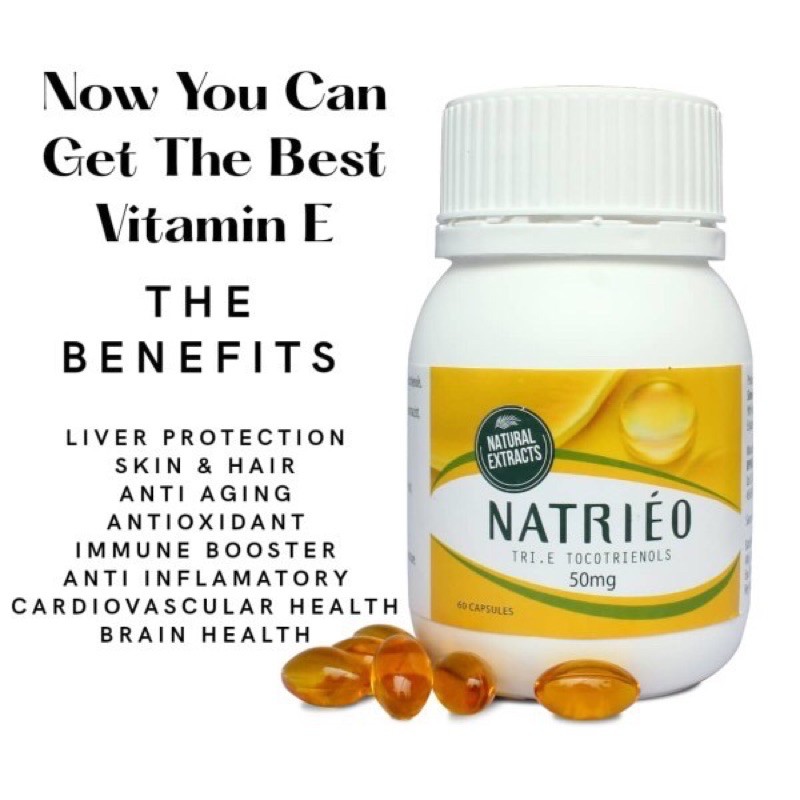 ORIGINAL!! NATRIEO VITAMIN E TOCOTRIENOLS 50mg 60s | Shopee Malaysia