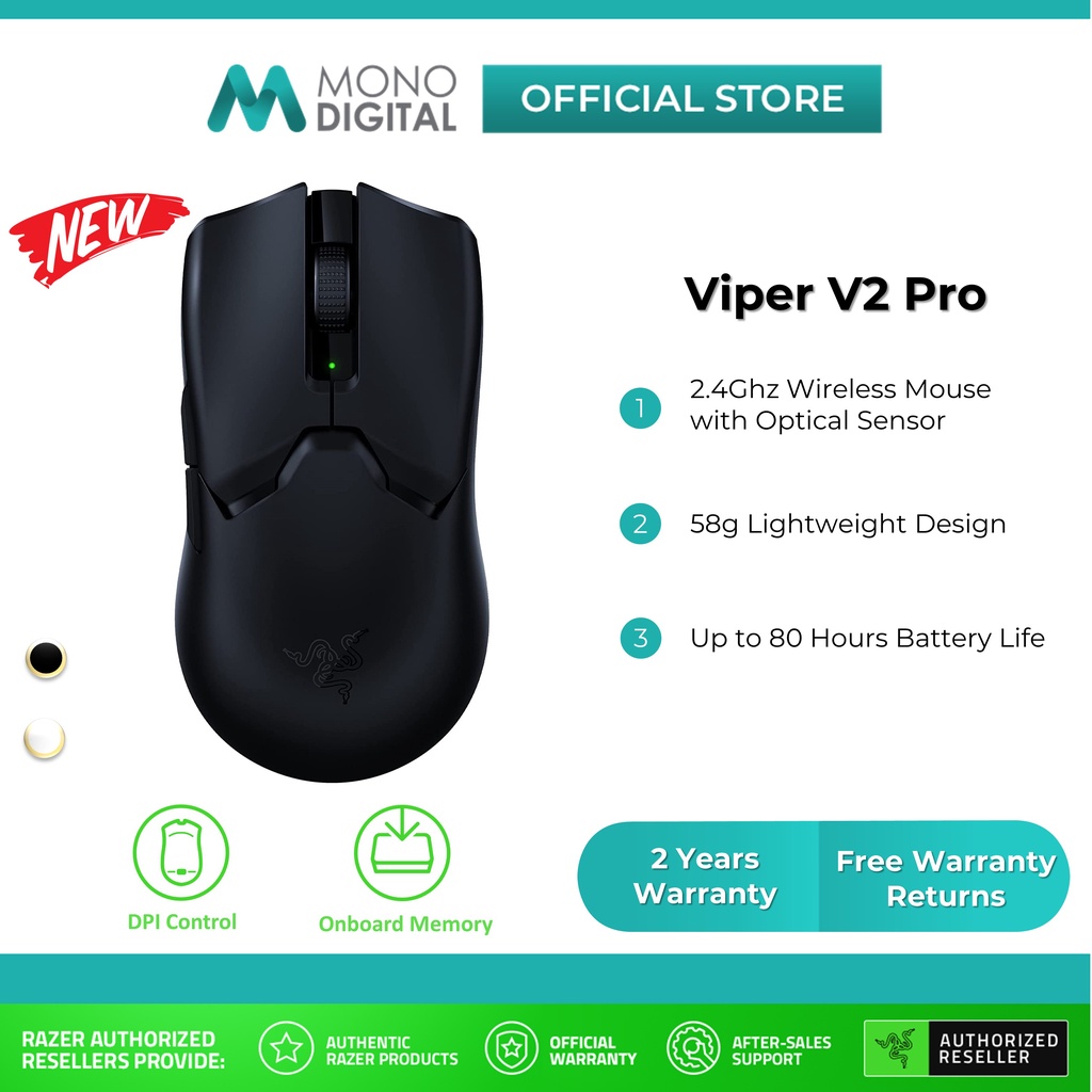 Razer Viper V2 Pro Hyperspeed Wireless Gaming Mouse Ultra-Lightweight ...