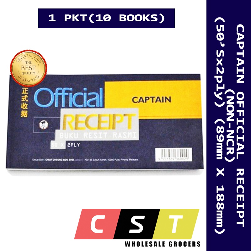 CAPTAIN 50'sX2ply Receipt Book (Non-NCR) (10Books/Pkt) | Shopee Malaysia