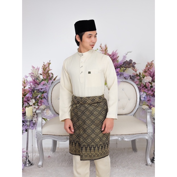 BAJU MELAYU CREAM BAJU MELAYU CUTTING MODEN BAJU MELAYU MODEN BAJU ...