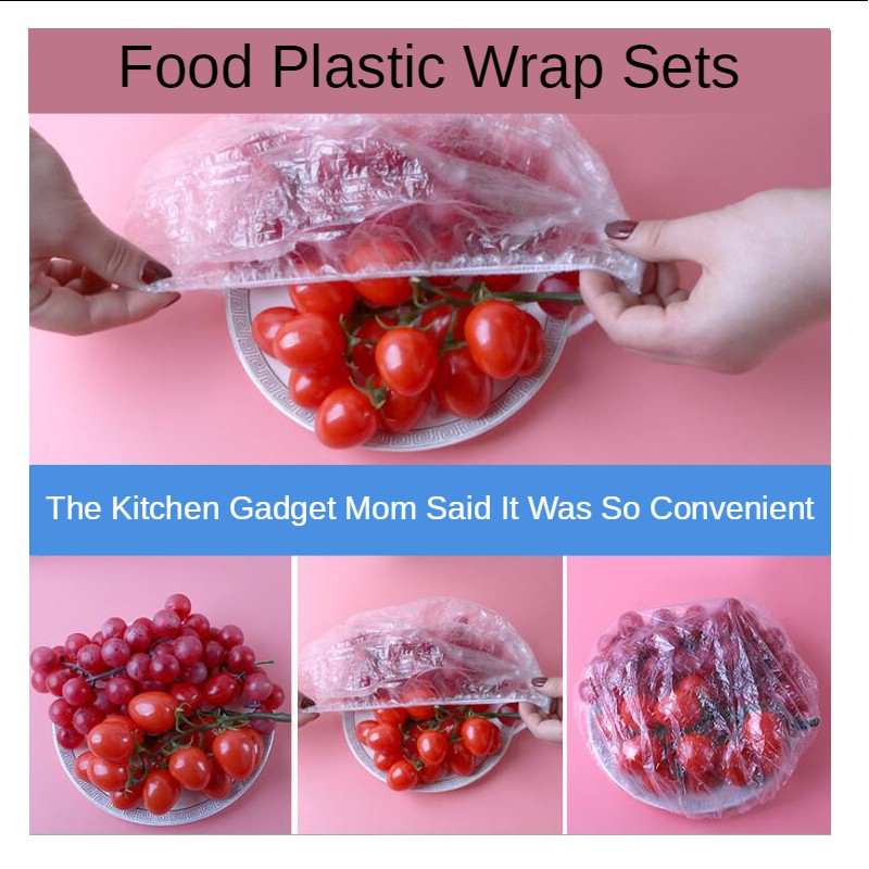 100Pcs Food Grade Preservative Film Storage Covers Disposable Plastic ...