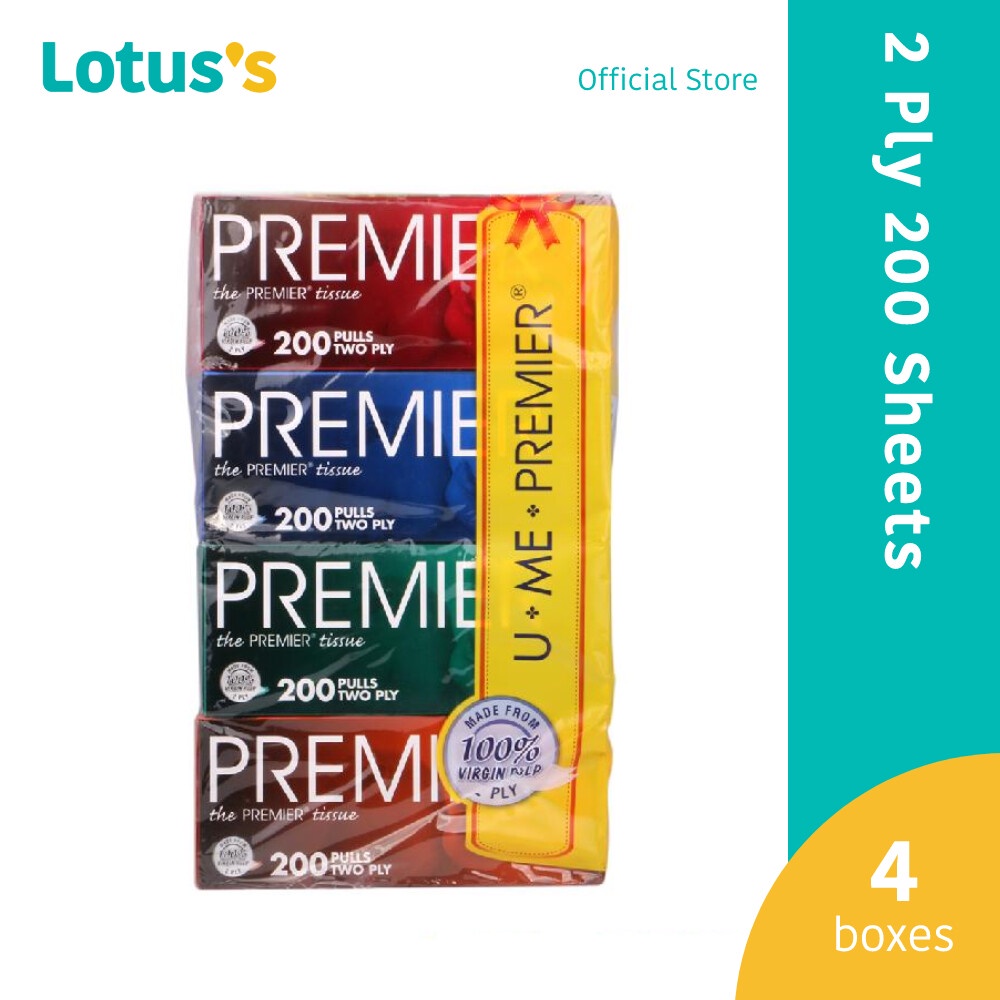 Premier Tissue 2 Ply (200 Pulls X 4 Boxes) | Shopee Malaysia