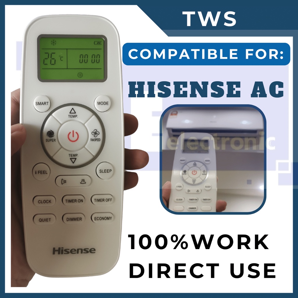 TWS Universal Air cond Remote 2022(For Hisense DG11L1-03,DG11L1-01 ...