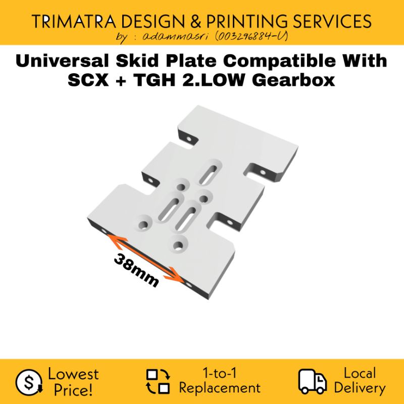 LCG Skid Plate SCX+TGH 2.LOW Gearbox for SCX/GSPEED Chassis Custom ...
