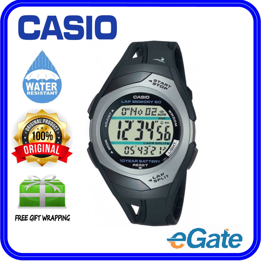 Casio STR-300C-1V Men Digital Youth Sporty Design Classic Black Resin ...