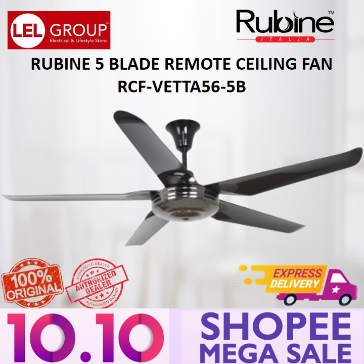 RUBINE 56'' 5BLADE 4SPEED CEILING FANS RCF-VETTA56-5B-GM(GUN METAL) | Shopee Malaysia