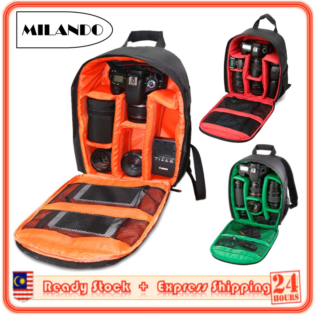 MILANDO Digital DSLR Camera Bag Waterproof Travel Camera Backpack Beg ...