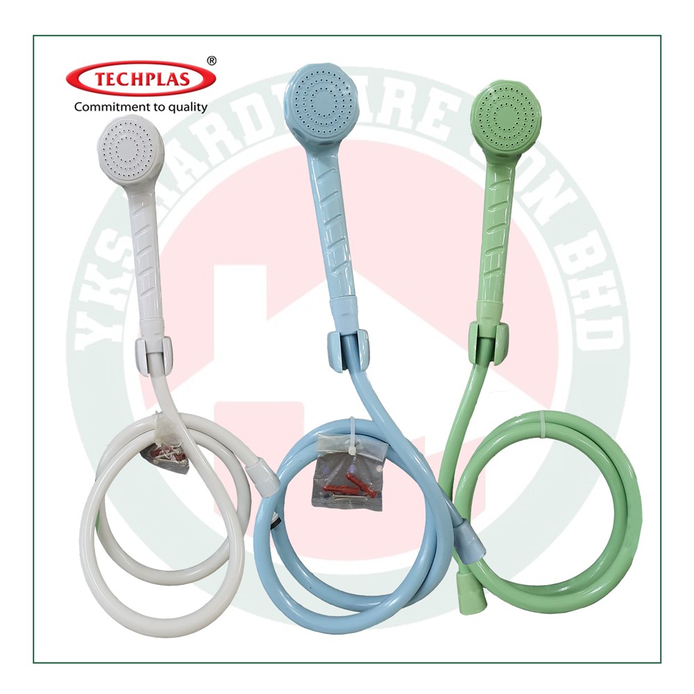 TECHPLAS TREND Plastic Hand Shower Head with Hose | Shopee Malaysia