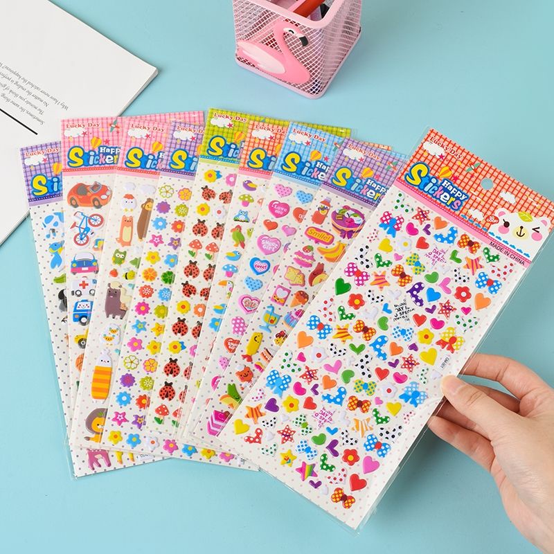 Kids Children 3D Pop Up Pop Out Bubble Puffy Cartoon Sticker Princess ...