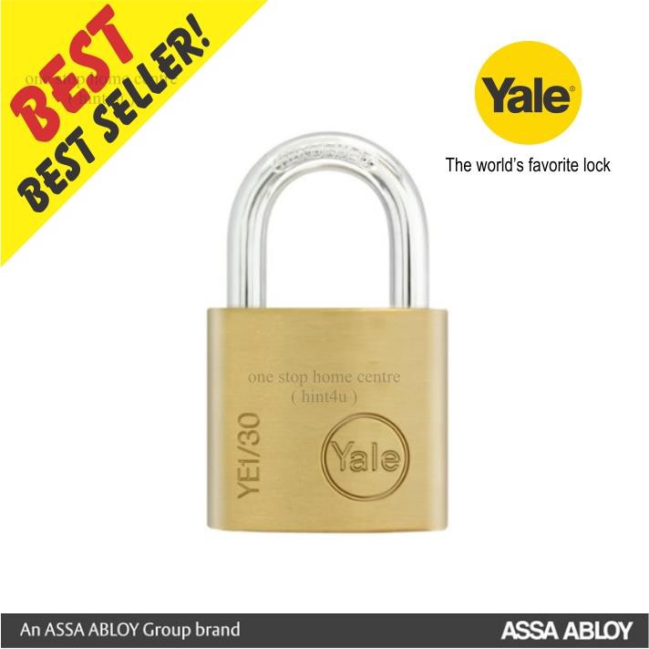 Yale YE1/30/115/1 Essential Series Indoor Solid Brass Padlock 30mm ...