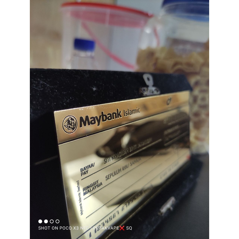 Mockup Cheque Plate | Hantaran | Frame | Penghargaan | Replika/Replica ...