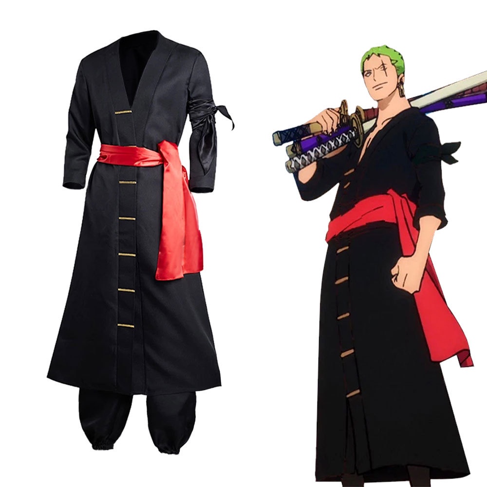 One Piece Cosplay Costumes Roronoa Zoro Pirate Hunter Kazunokuni Zoro Adult Halloween Costume