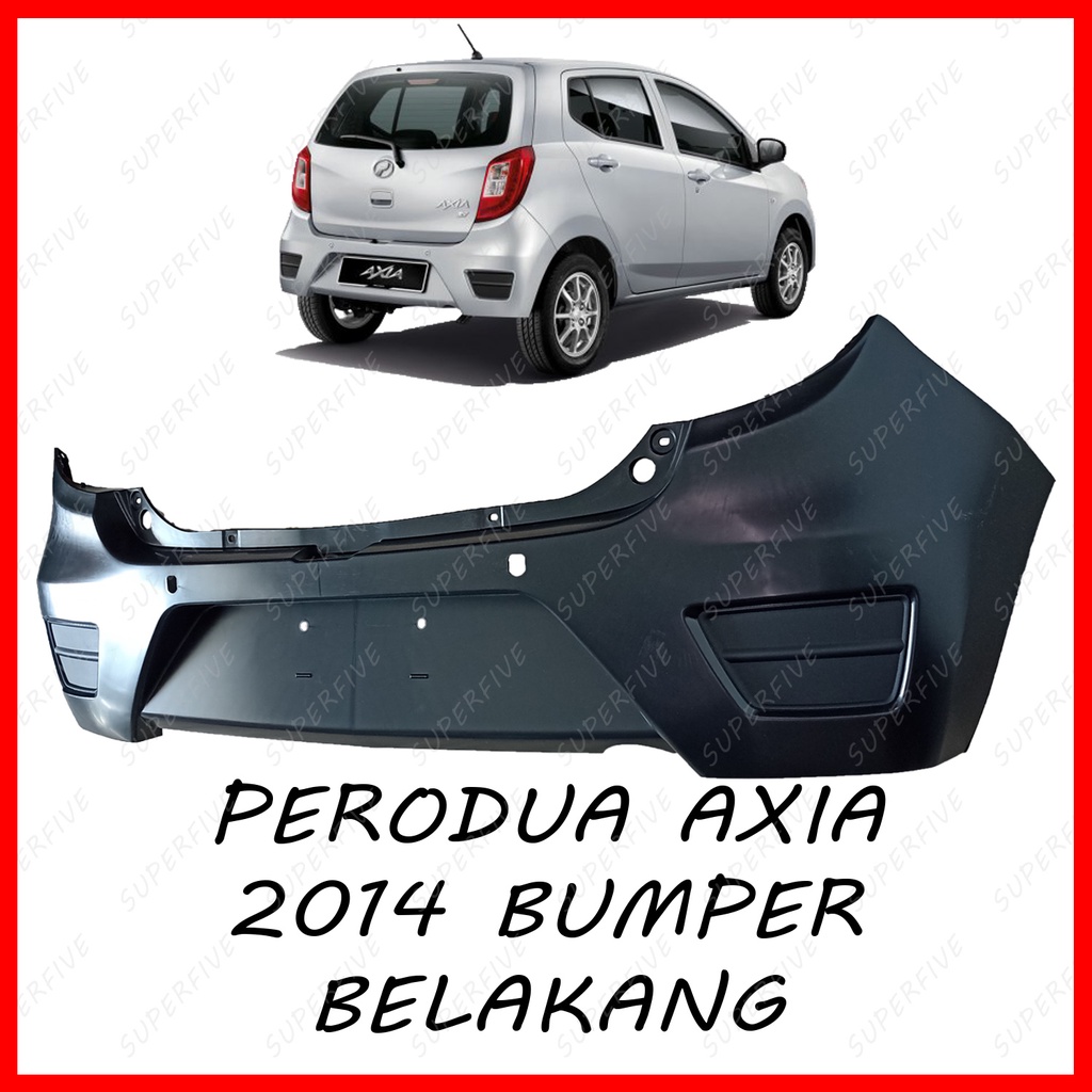 PERODUA AXIA 2014 - 2017 G SPEC REAR BUMPER / BUMPER BELAKANG | Shopee ...