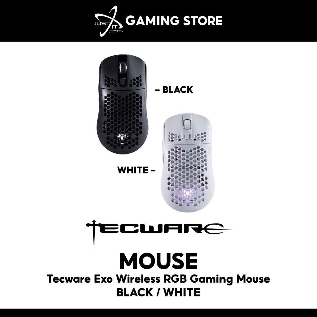Tecware Exo Wireless Rgb Gaming Mouse Black White Twac Exow Bk Twac Exow Wh Shopee