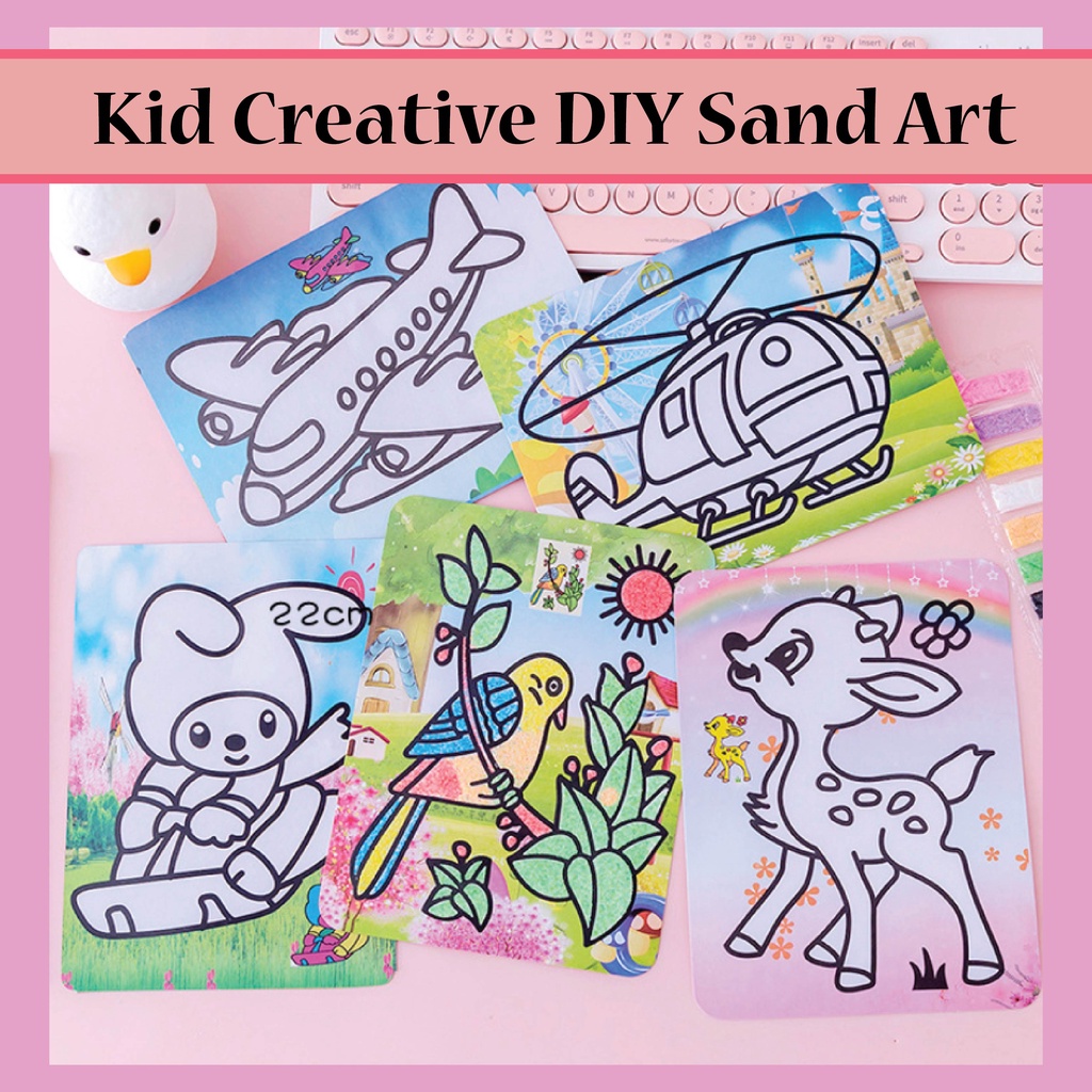 Colorful Sand Painting Drawing DIY Color Art Paper Children Kids Toy ...