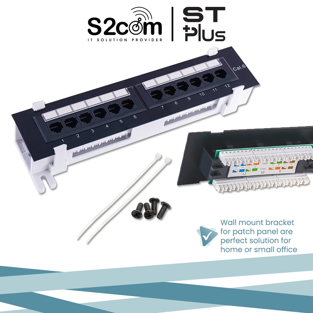12 Port CAT6 UTP Mini Patch Panel With Wallmount Bracket | Shopee Malaysia