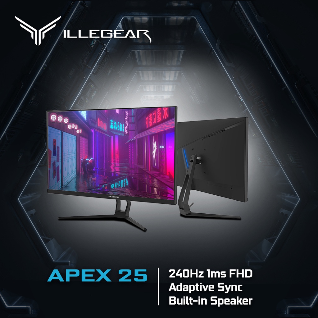 ILLEGEAR APEX 25 HDR Gaming Monitor (24.5" FHD, 240Hz) [3 Year Carry-in Warranty & Lifetime ...