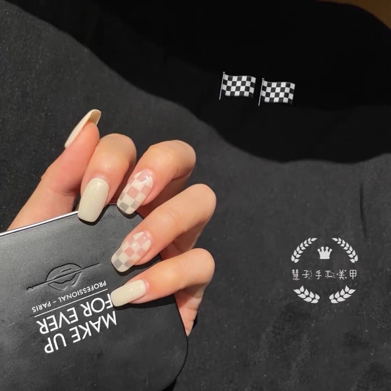 Nailbox Nail UP Milky White Design Drawing Chess Board | Shopee Malaysia