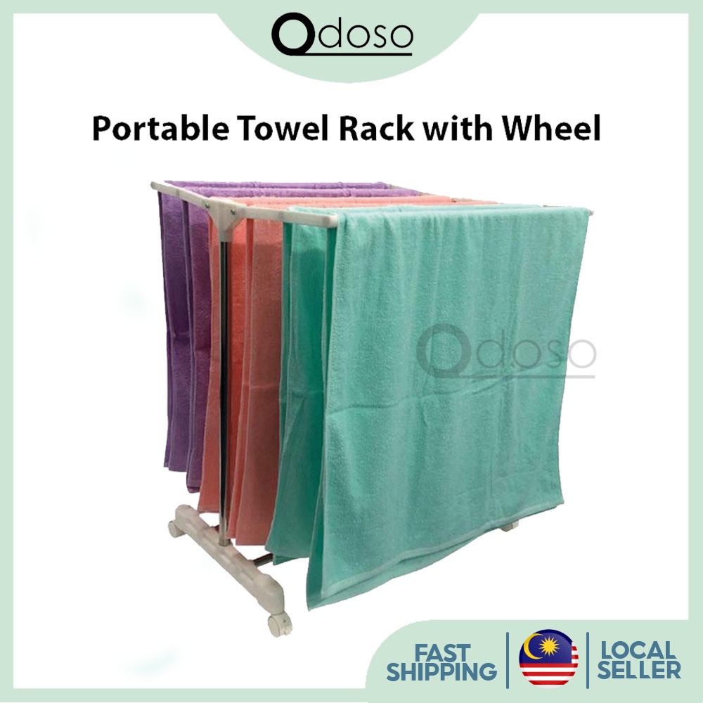Portable Towel Rack 01 with Wheel Drying Rack (Suitable For Large Towel ...