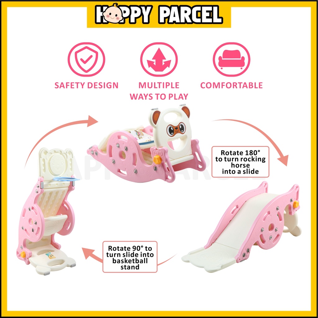 3 in 1 Gelongsor Set Playground Kids Indoor Outdoor Baby Playground ...