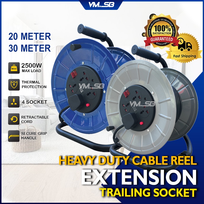 Original 20M 30M LMX Heavy Duty Extension Plug 4 Gang Universal ...