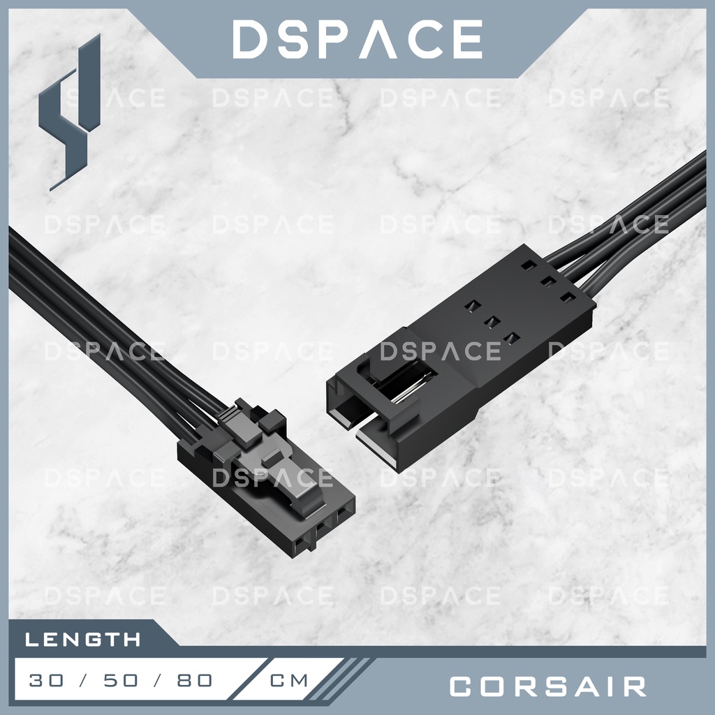 CORSAIR 5V 3pin RGB Flexible Silicone Extension Cable for Hydro X ...