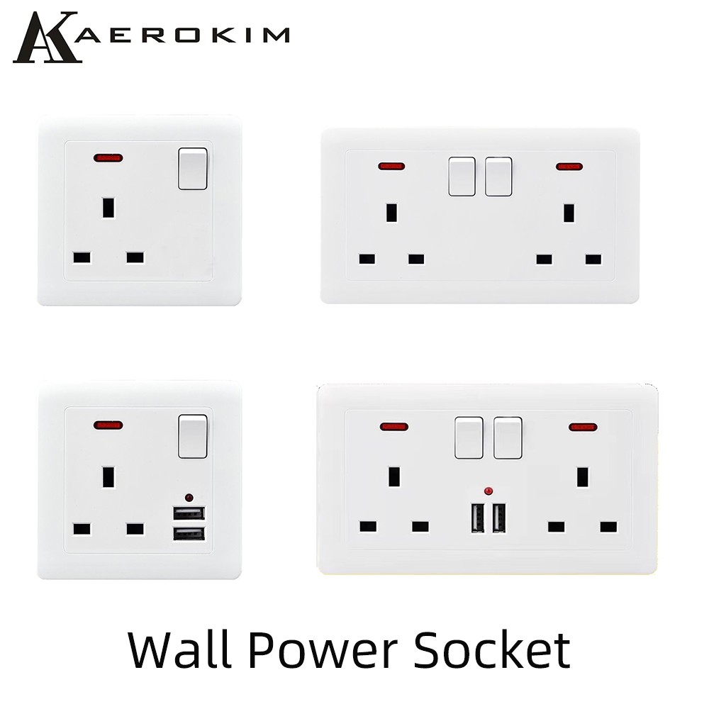 13A UK Wall Socket,Universal Pins plug Socket,standard power plug ...