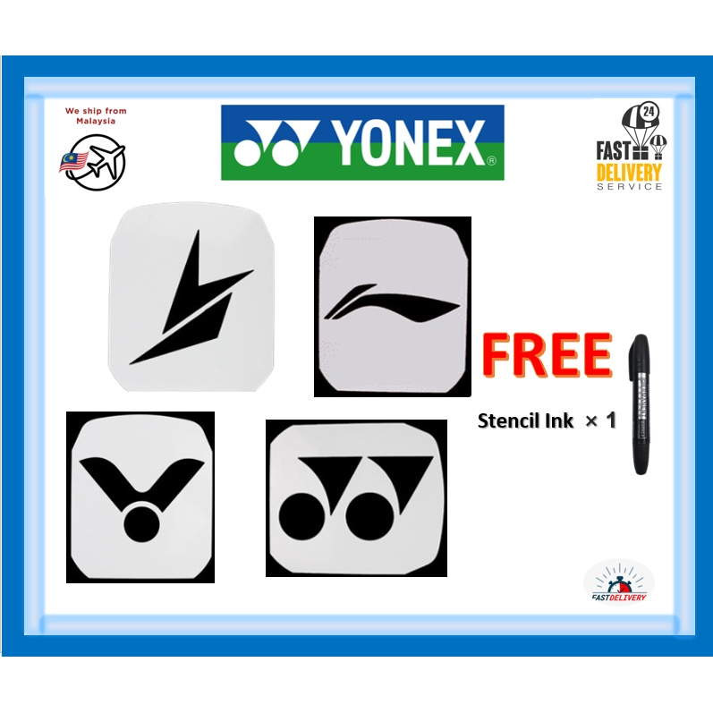 Ready Stock and Ship From Malaysia🚐 BADMINTON RACKET LOGO CARD / STENCIL CARD - YONEX / LINING ...
