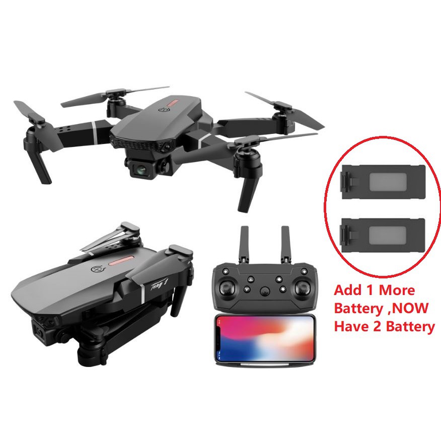 E88 Mini Drone With Camera folding quadcopter Add Extra Battery ...