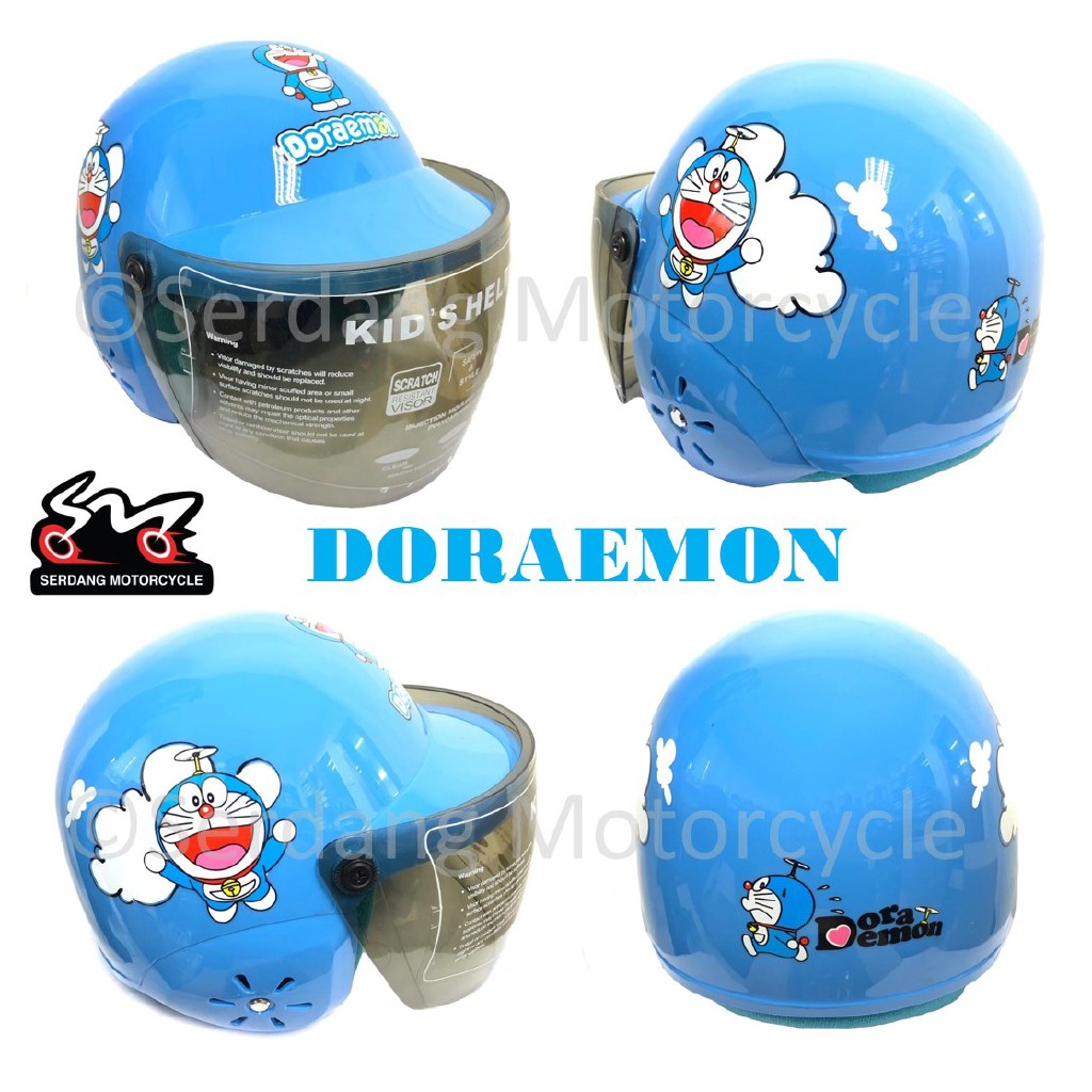 Kids Safety Helmet Children Budak Kanak Kid Topi Keledar Doraemon Hello ...