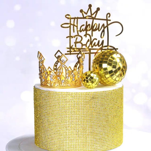 [READY STOCK] GOLD Topper CAKE DECO | Shopee Malaysia