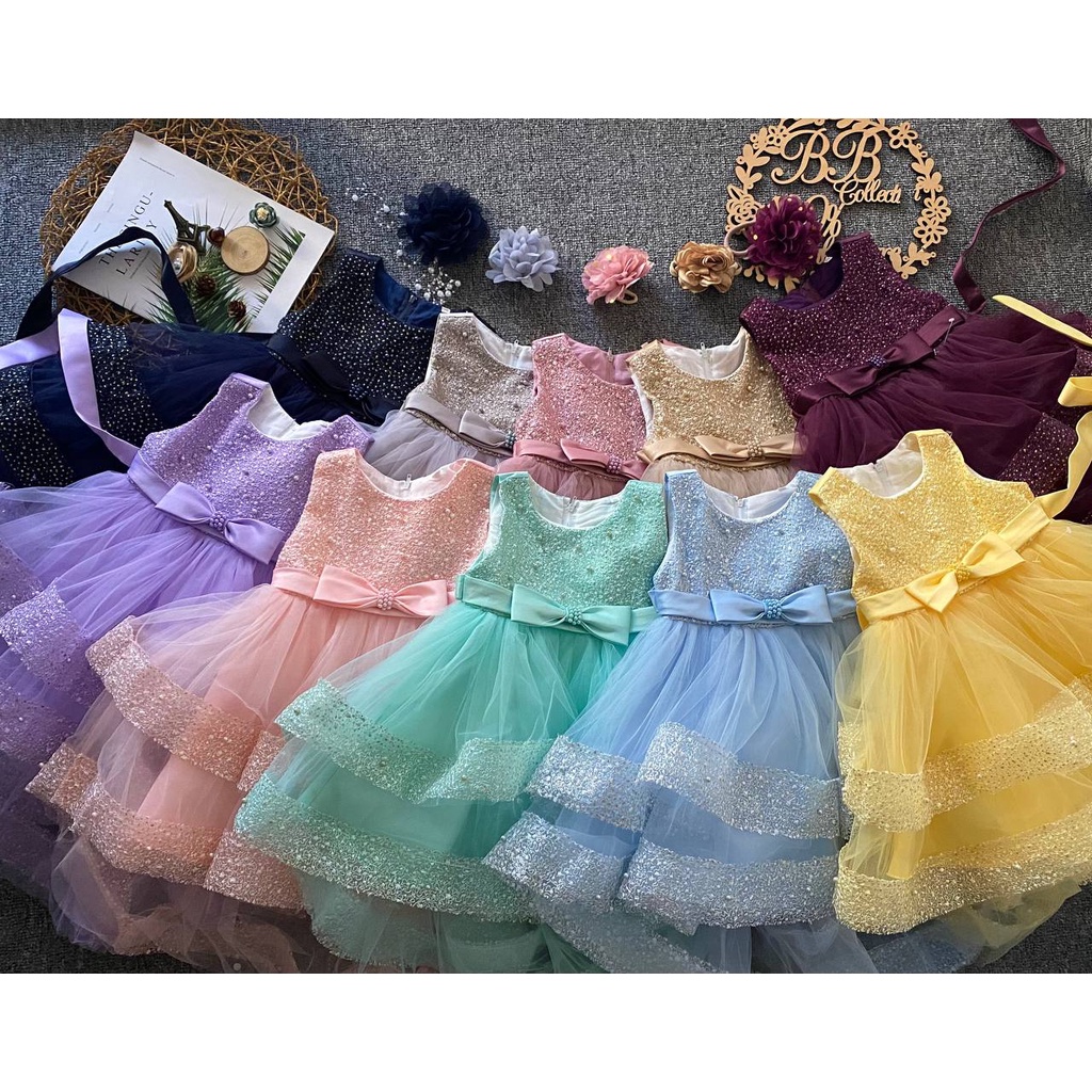 1Y-6Y 788 Princess Dress For Kids Sleeveless Gaun Baby Girl with ...