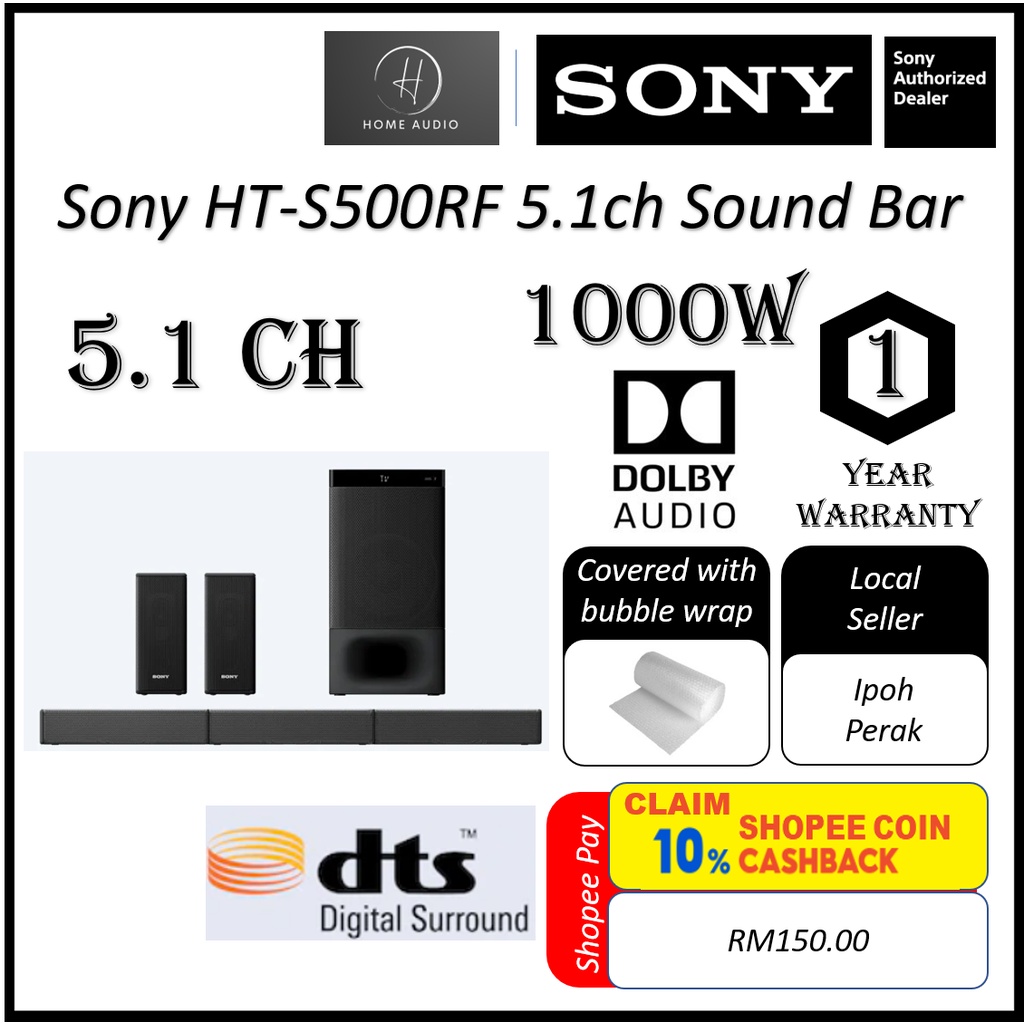 Sony Soundbar with Subwoofer HT-S500RF with 5.1ch Home Cinema System ...