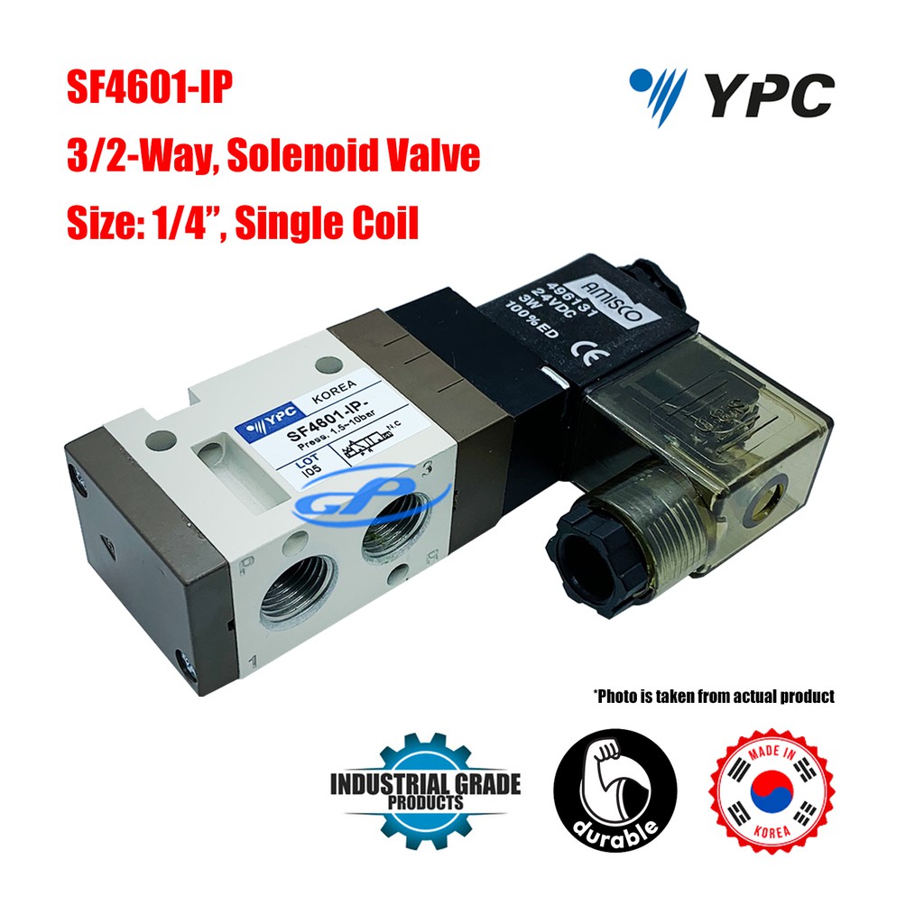 YPC SF4601-IP SOLENOID VALVE 3/2 WAY SINGLE COIL SPRING RETURN 1/4" PNEUMATIC | Shopee Malaysia