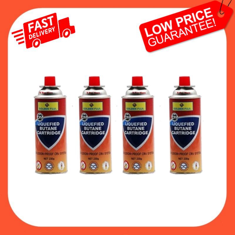 4 Bottle Golden Fuji Butane Gas Cartridge/ Gas/ Gas kecil/Gas steambot ...