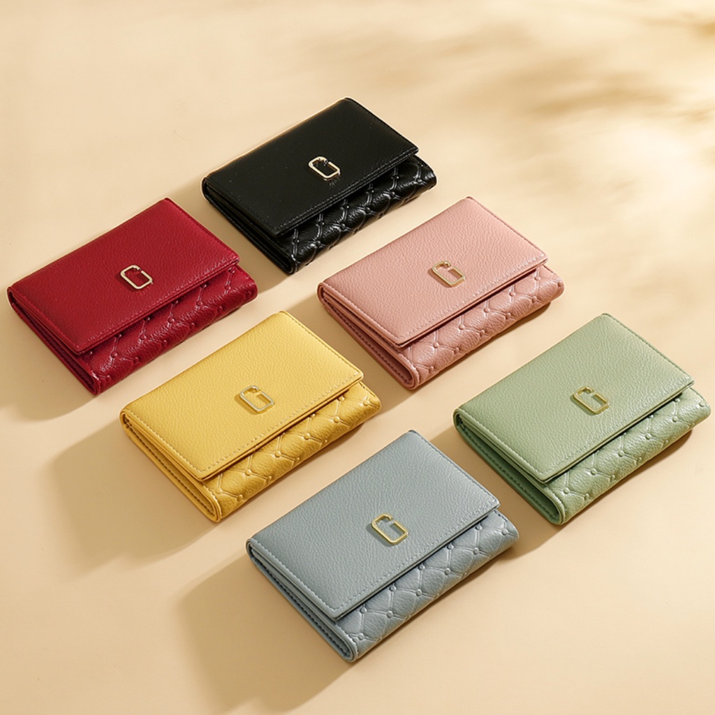 Taomicmic Camellia Women Trifold Vintage Elegant Rhomboid Embossed ...