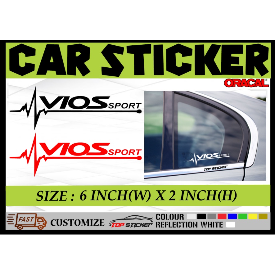 VIOS HEART CAR STICKER AKSESORI KERETA STICKERS TOYOTA VIOS | Shopee ...