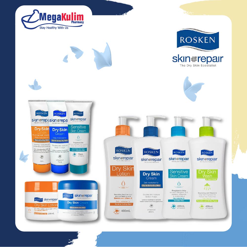Rosken Dry Skin Lotion/Cream/Sensitive Cream/Wash 75 ML/250 ML/400 ML ...
