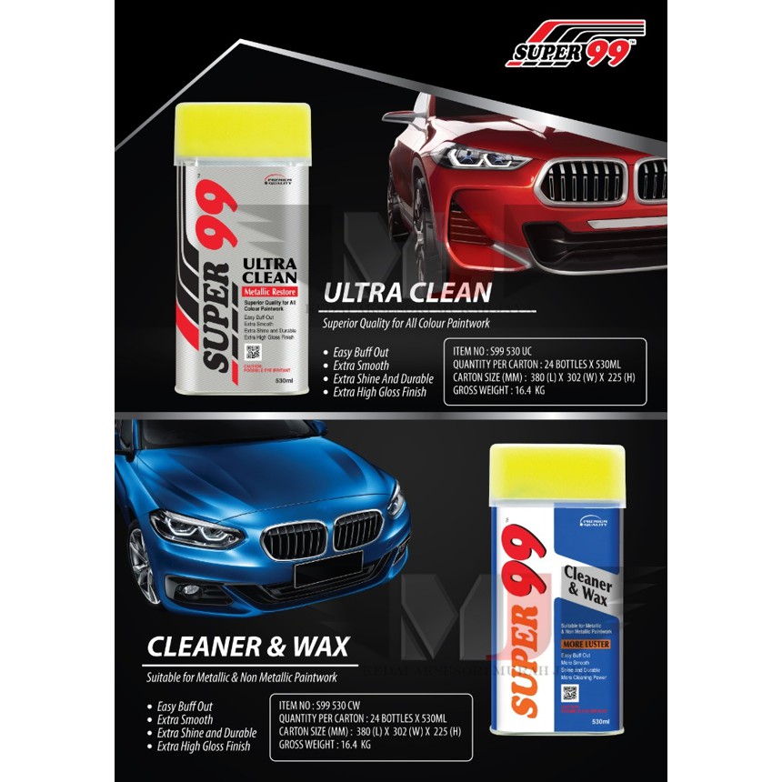 NEW 100% ori Soft Super 99 Luster Cleaner Wax 530ml cleaner & Wax ...
