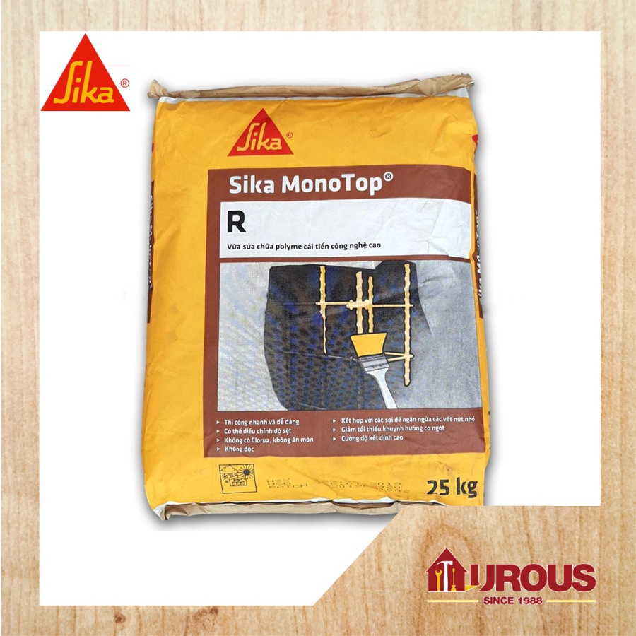 SIKA MONOTOP R (25KG) POLYMER MODIFIED CEMENTITIOUS HAND PLACED / WET ...