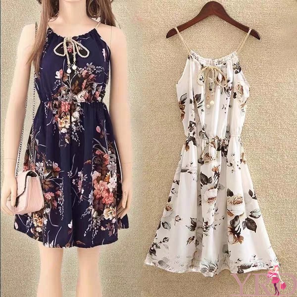 Summer Women Floral Printed Sleeveless Mini Dress | Shopee Malaysia