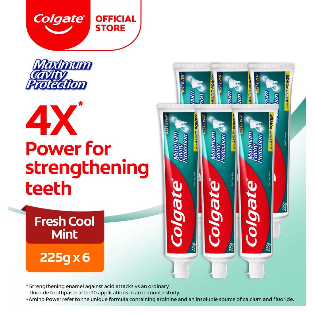 Colgate Maximum Cavity Protection Fresh Cool Mint Toothpaste (225g x 2 ...