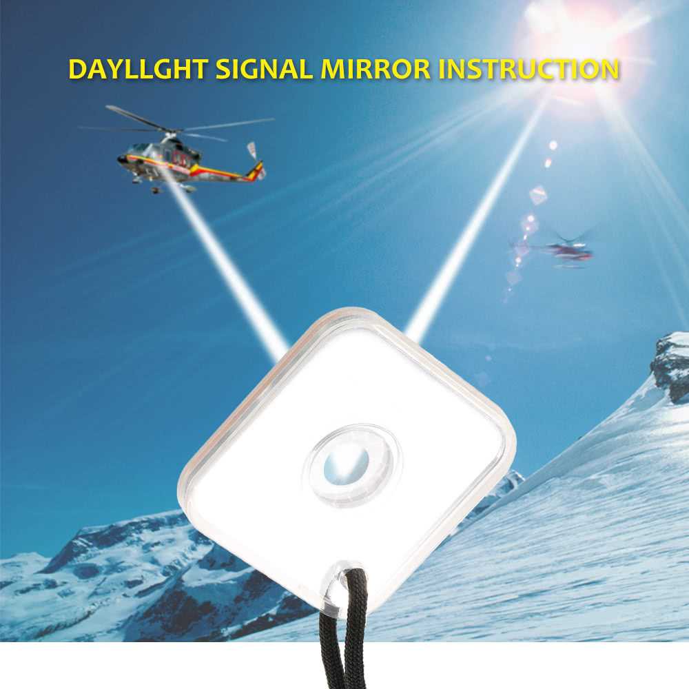 Heliograph Signal Mirror with Whistle Emergency Survival Tool (black ...
