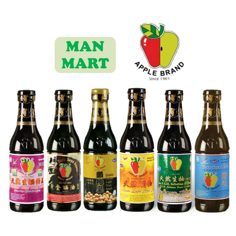 APPLE BRAND Golden/Deluxe Light/Thick Soya Sauce 苹果牌天然头抽, 头抽皇, 生晒油 700G ...
