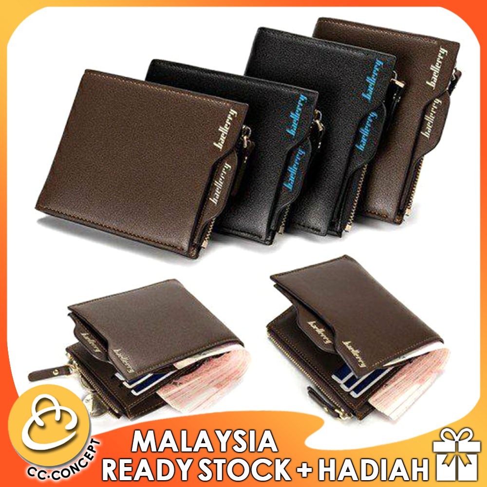 CC CONCEPT Baellerry Men Short Wallet Fashion Smart Zip Bifold Wallet ...