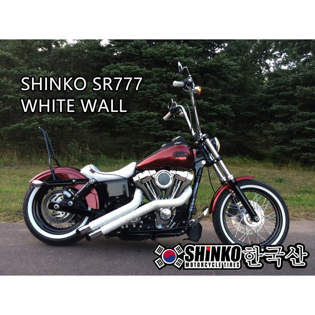 Shinko Tires Tyres Tayar SR777 White Wall HARLEY DAVIDSON CHOPPER CLASSIC CRUISER 90/90-21 100/ ...