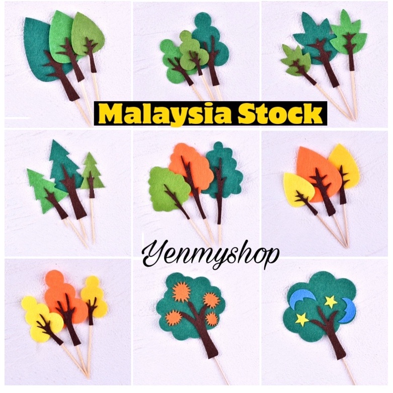 Cake Topper Tree Birthday Cake topper Cake decoration 树木蛋糕插件 pokok ...